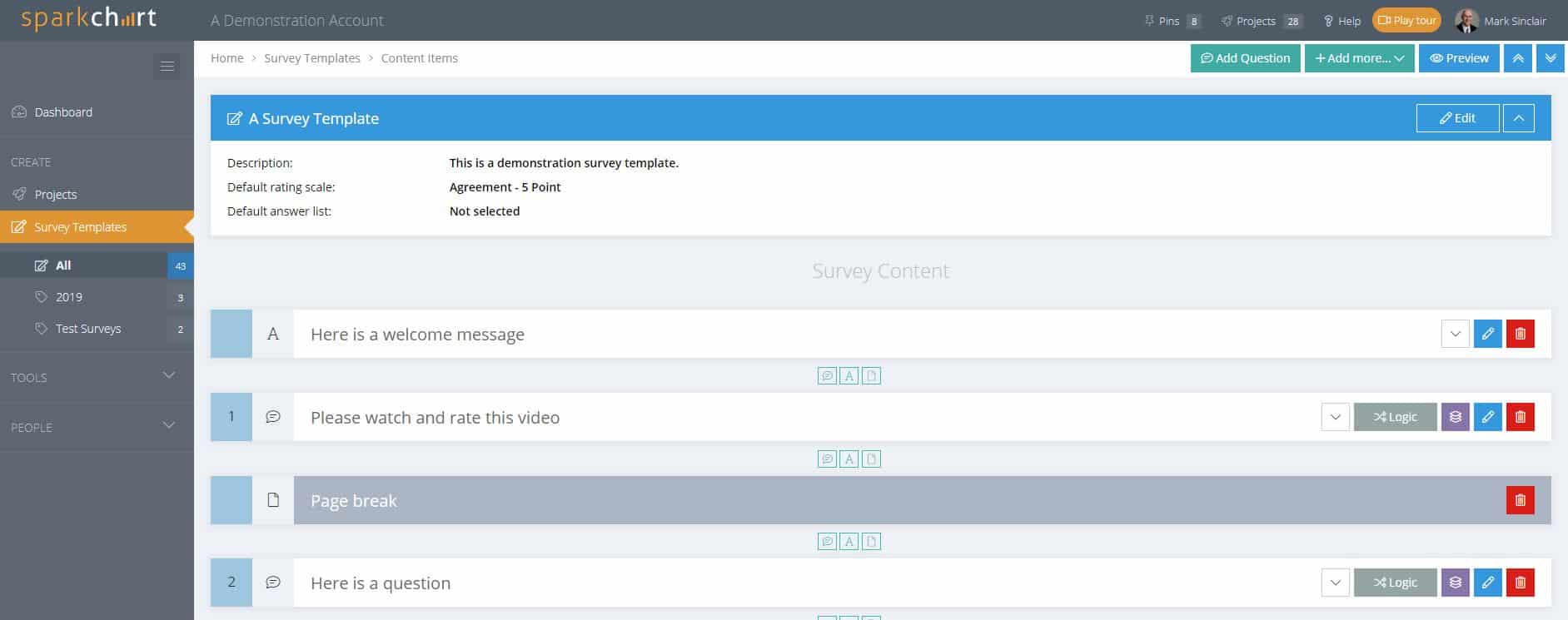 New Survey Software Features | Spark Chart Survey Software Tool