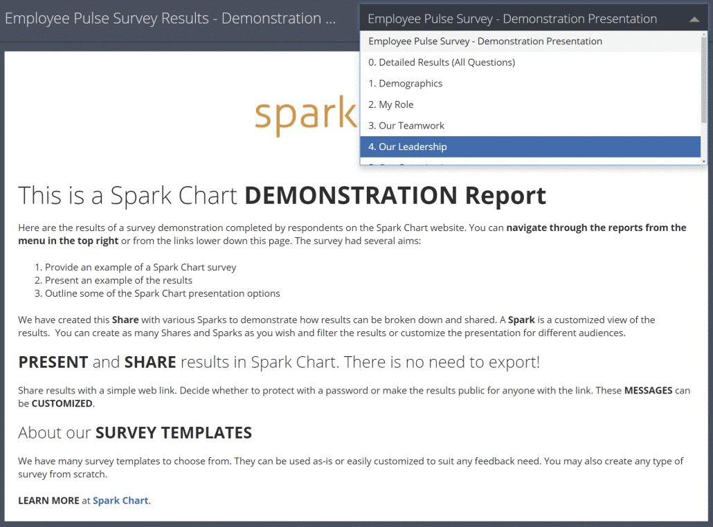 Survey Software Features | Spark Chart Professional Survey Software